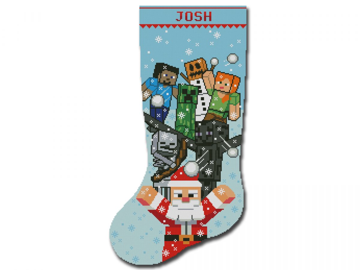 Cross Stitch Patterns Christmas Stocking PDF, Personalized Modern ...